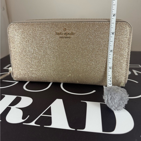 kate spade | Bags | Kate Spade Gold And Gray Wallet With Glitter Finish ...